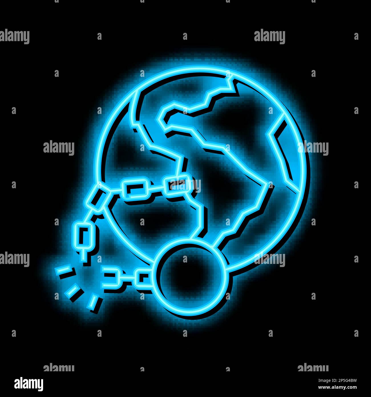 decolonization social problem neon glow icon illustration Stock Vector ...