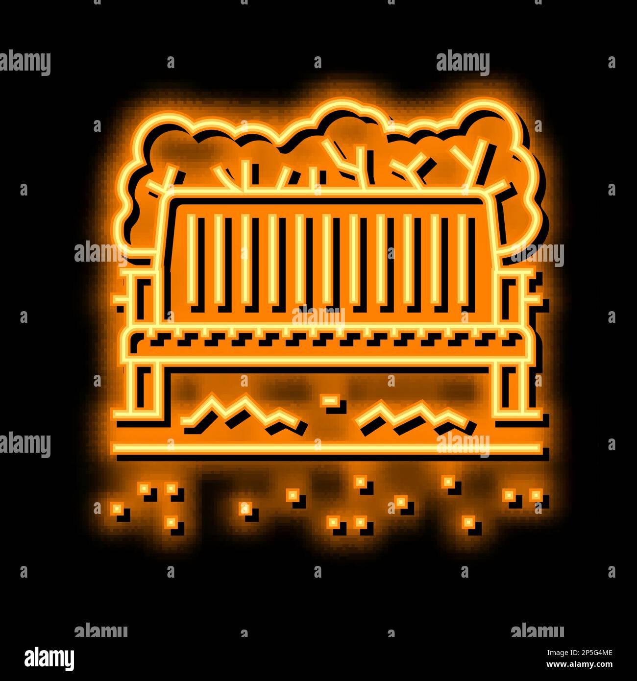 Park Bench Neon Glow Icon Illustration Stock Vector Image And Art Alamy