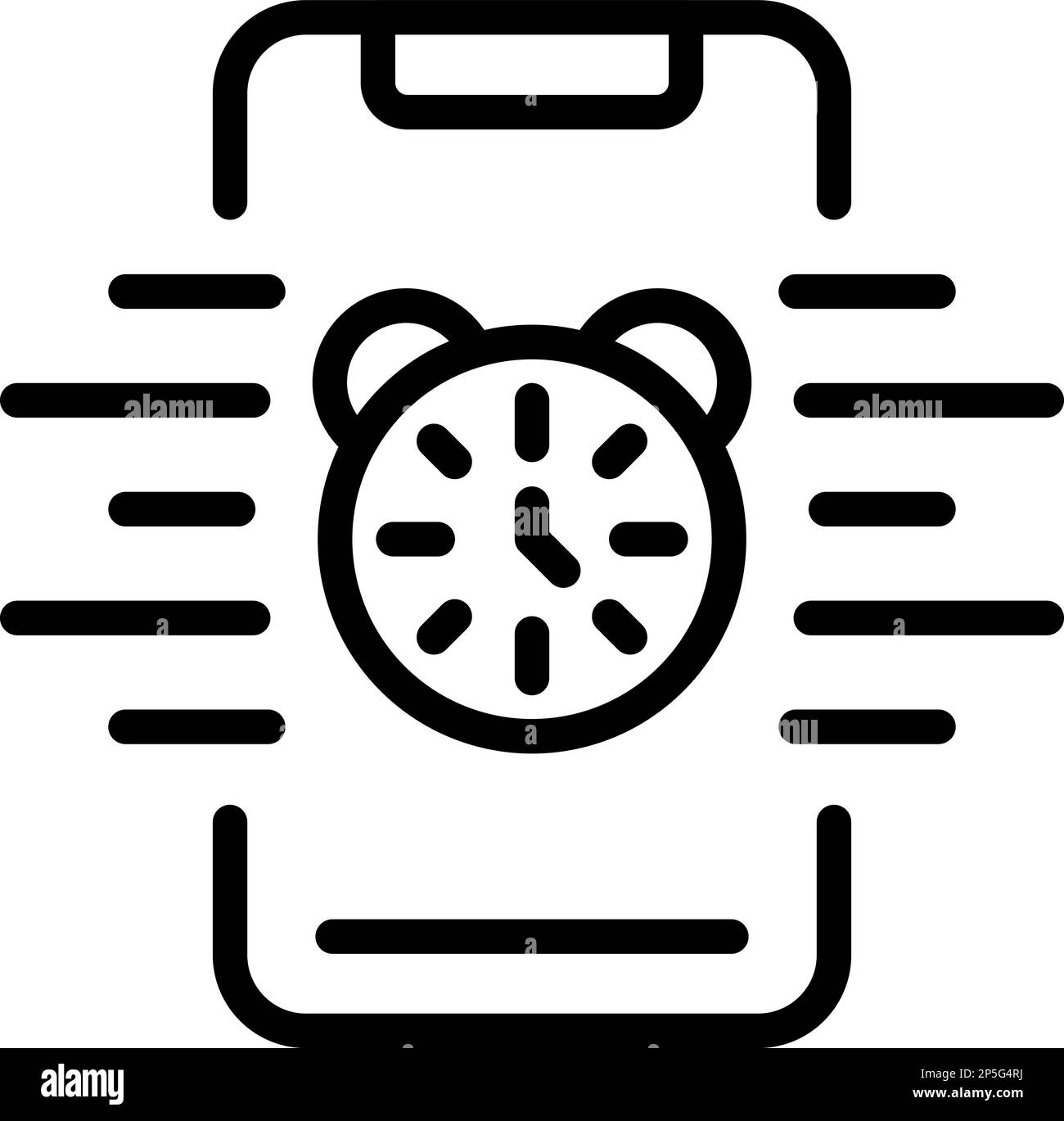 Smartphone alarm clock icon outline vector. Work mental. Worker sad ...