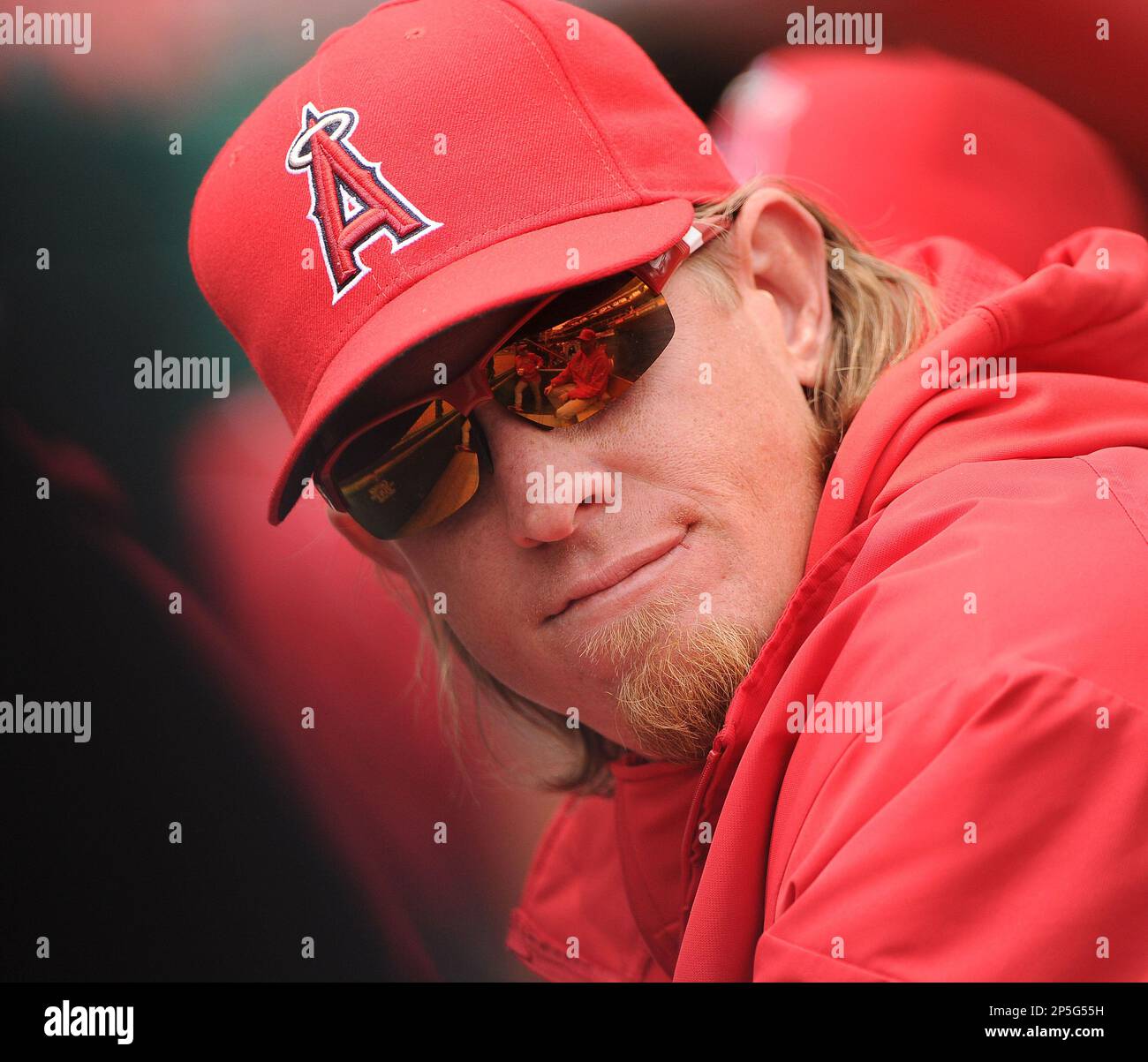Los Angeles Angels Jered Weaver (36) in action during a game against ...