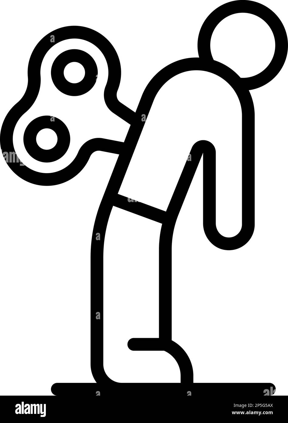 Key burnout icon outline vector. Work employee. Sad busy Stock Vector ...