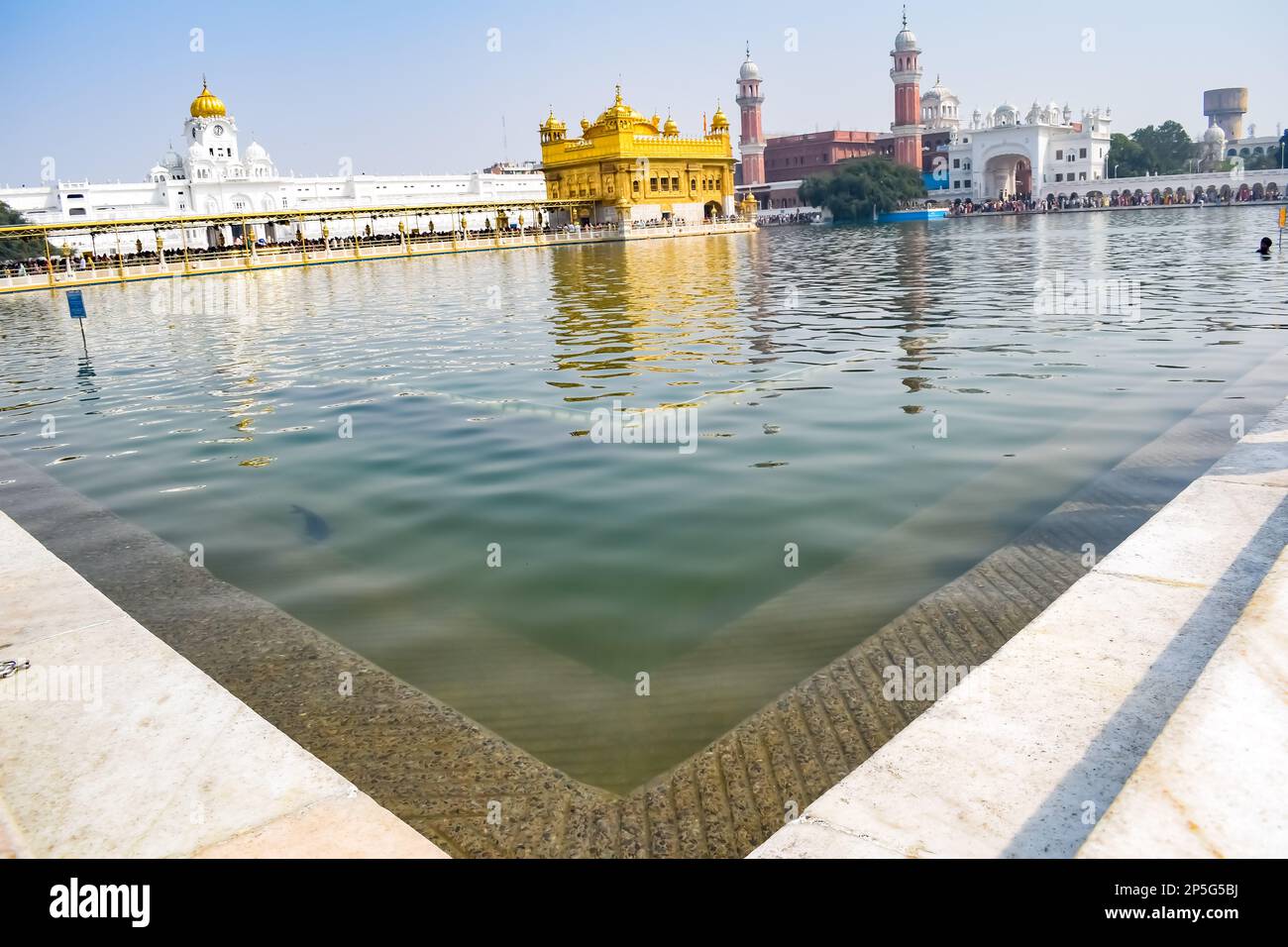 Beautiful view of Golden Temple (Harmandir Sahib) in Amritsar, Punjab, India, Famous indian sikh ...