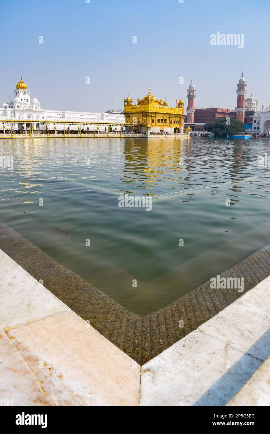 Beautiful view of Golden Temple (Harmandir Sahib) in Amritsar, Punjab ...