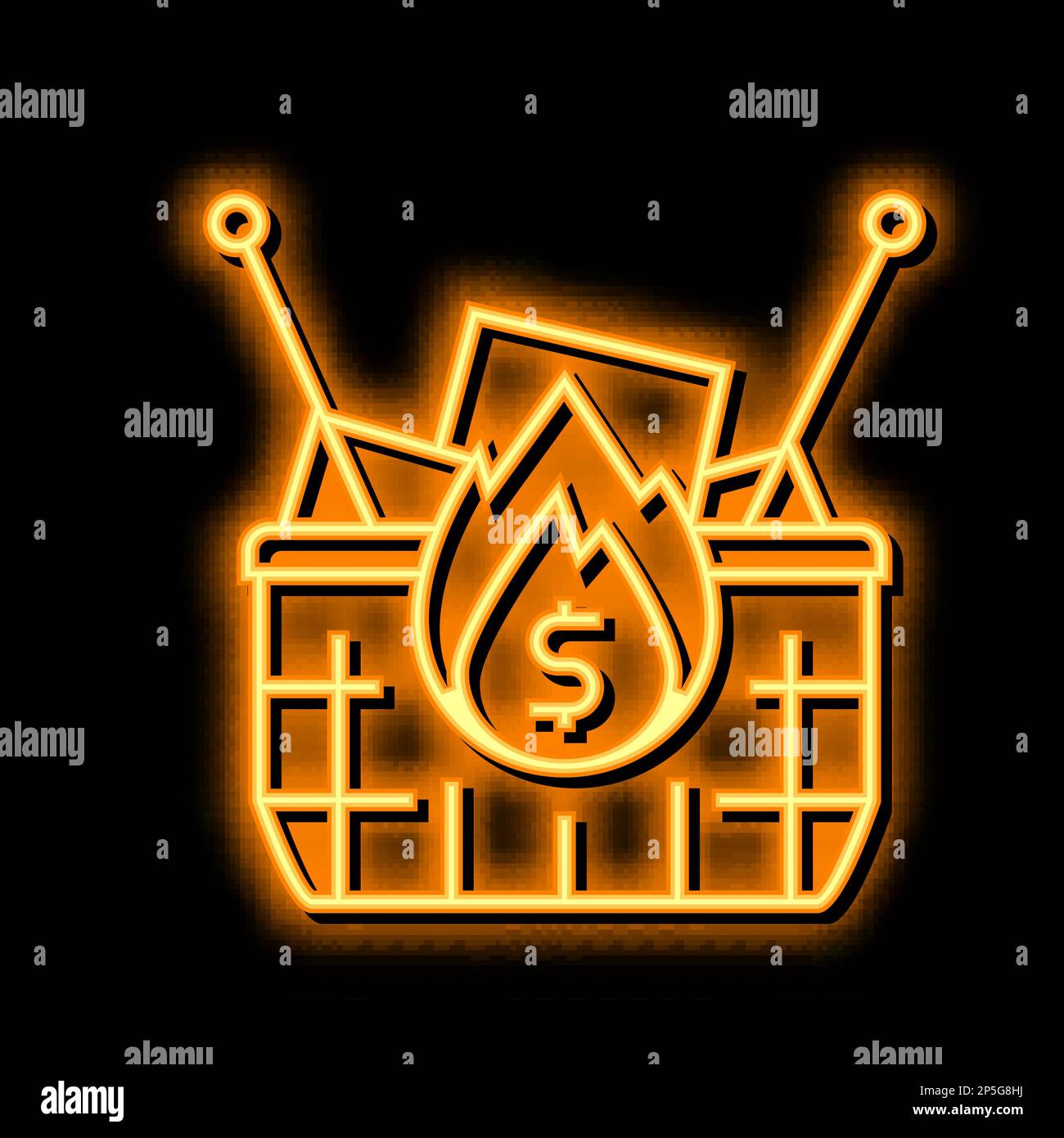 Food Asset Inflation Neon Glow Icon Illustration Stock Vector Image