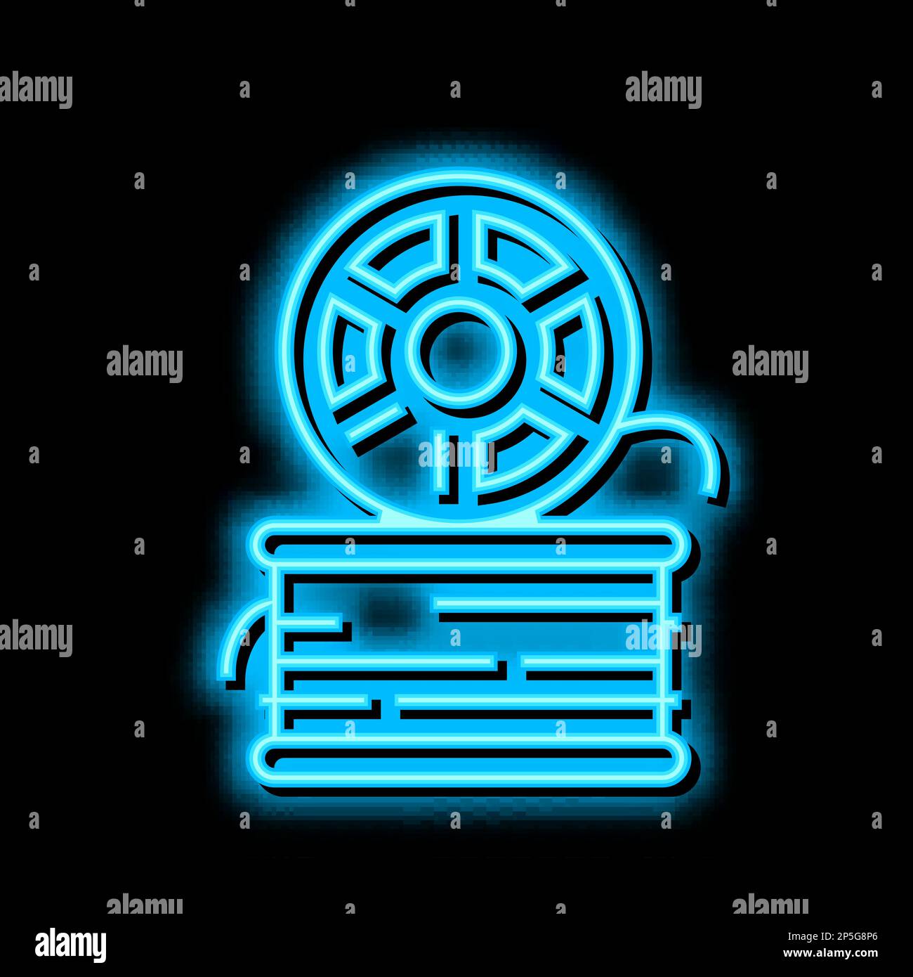 3d printer plastic neon glow icon illustration Stock Vector Image & Art ...
