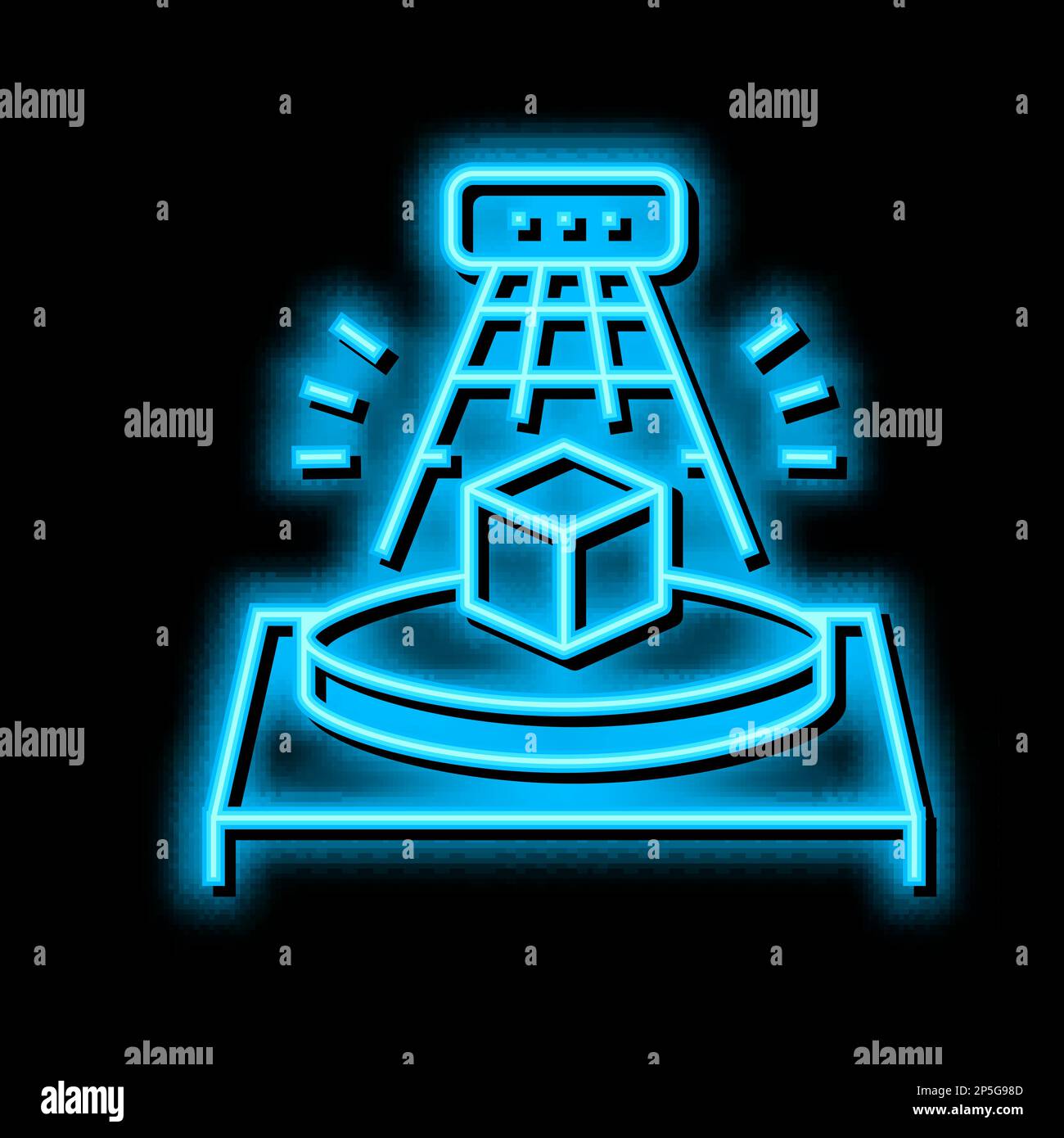 3d scanning neon glow icon illustration Stock Vector Image & Art - Alamy