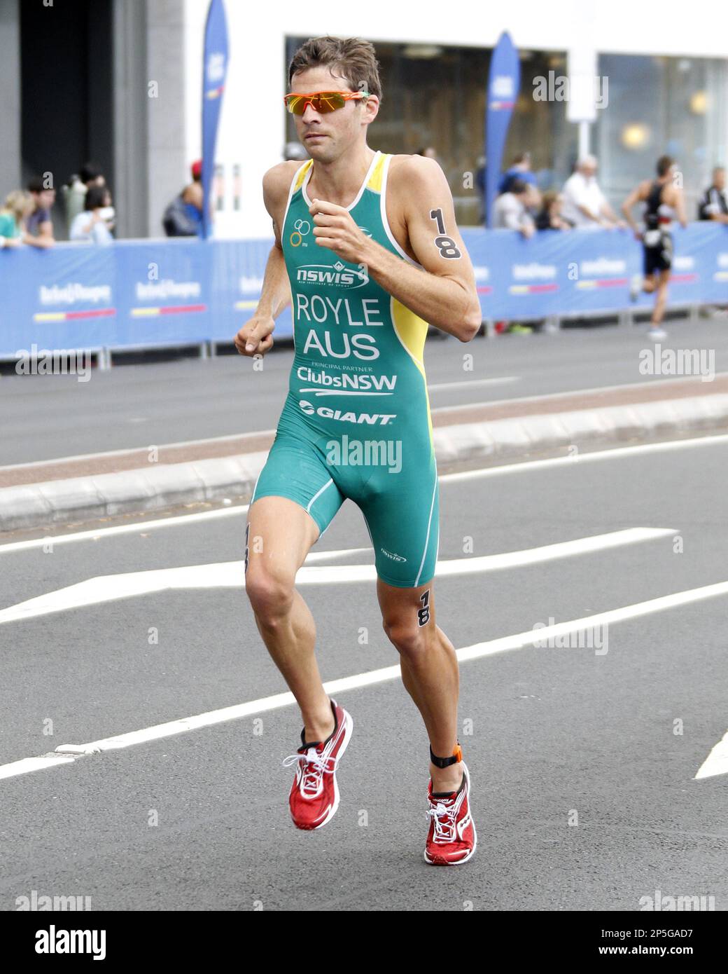 Aaron Royle, of Australia, at the ITU World Triathlon Series, Elite Men ...