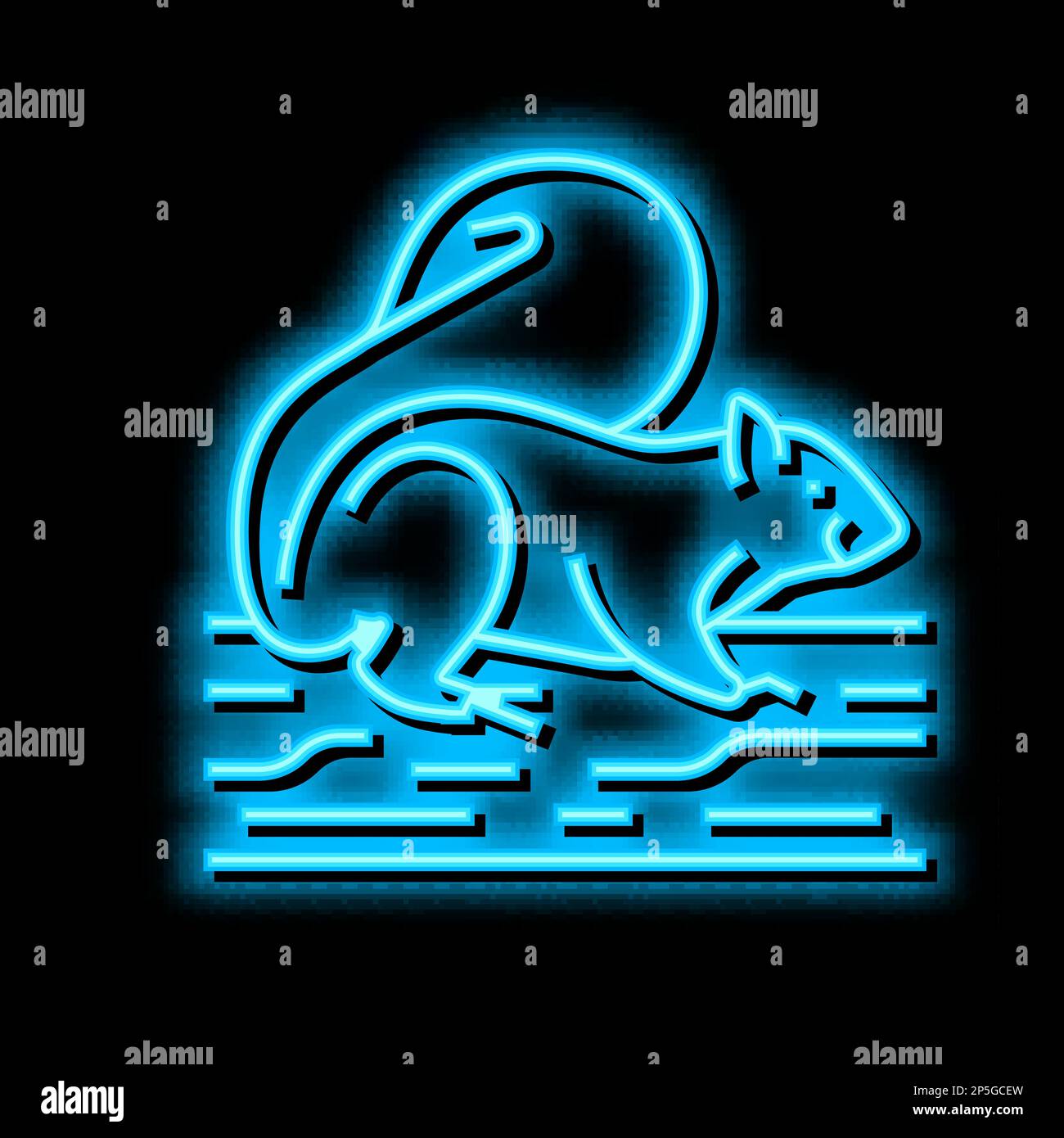 squirrel wild animal neon glow icon illustration Stock Vector Image ...