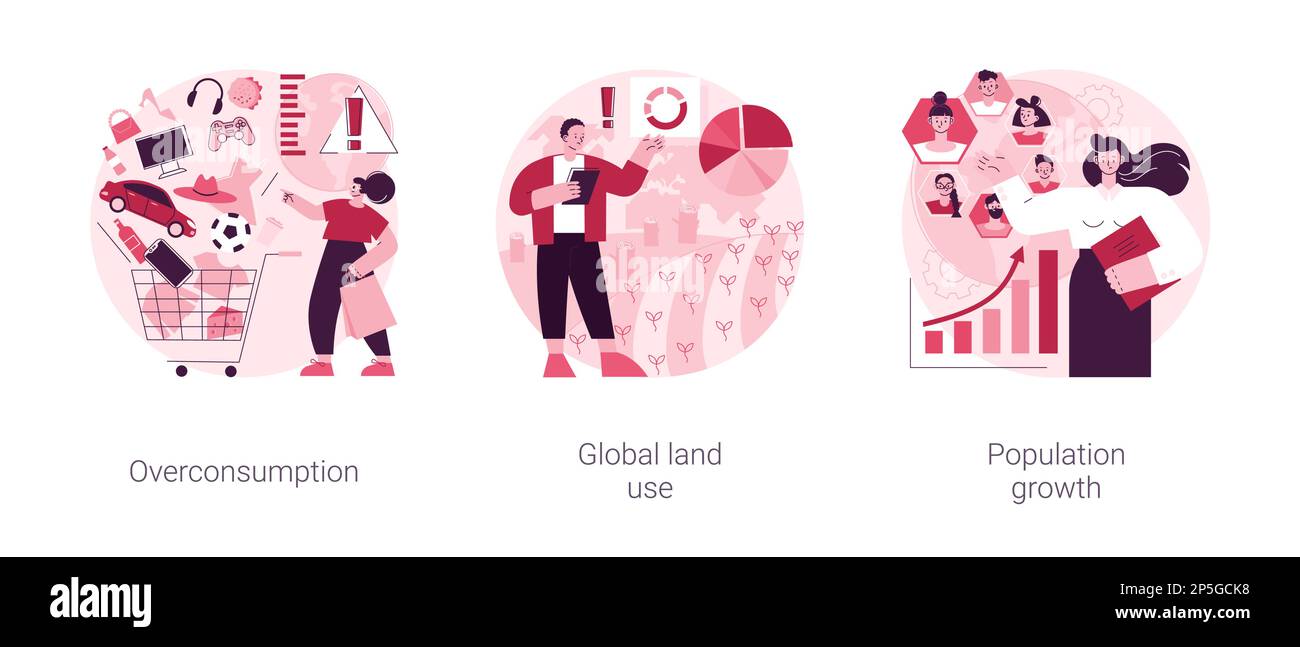 Global environmental data abstract concept vector illustration set ...