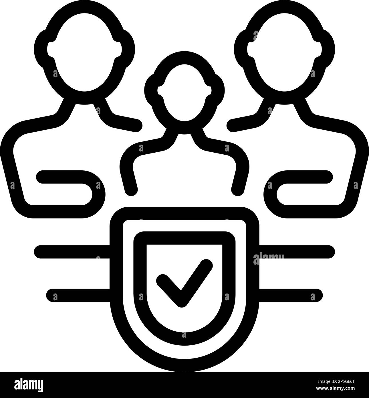 Secured family icon outline vector. Patient life. Medical card Stock ...