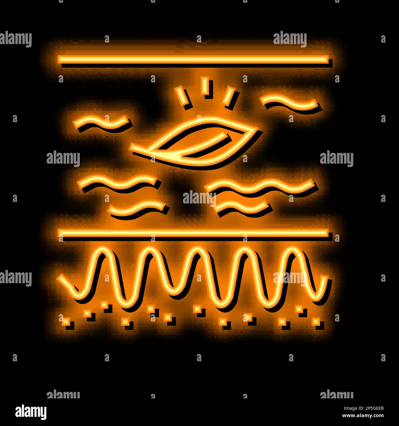 sensitive skin neon glow icon illustration Stock Vector Image & Art - Alamy
