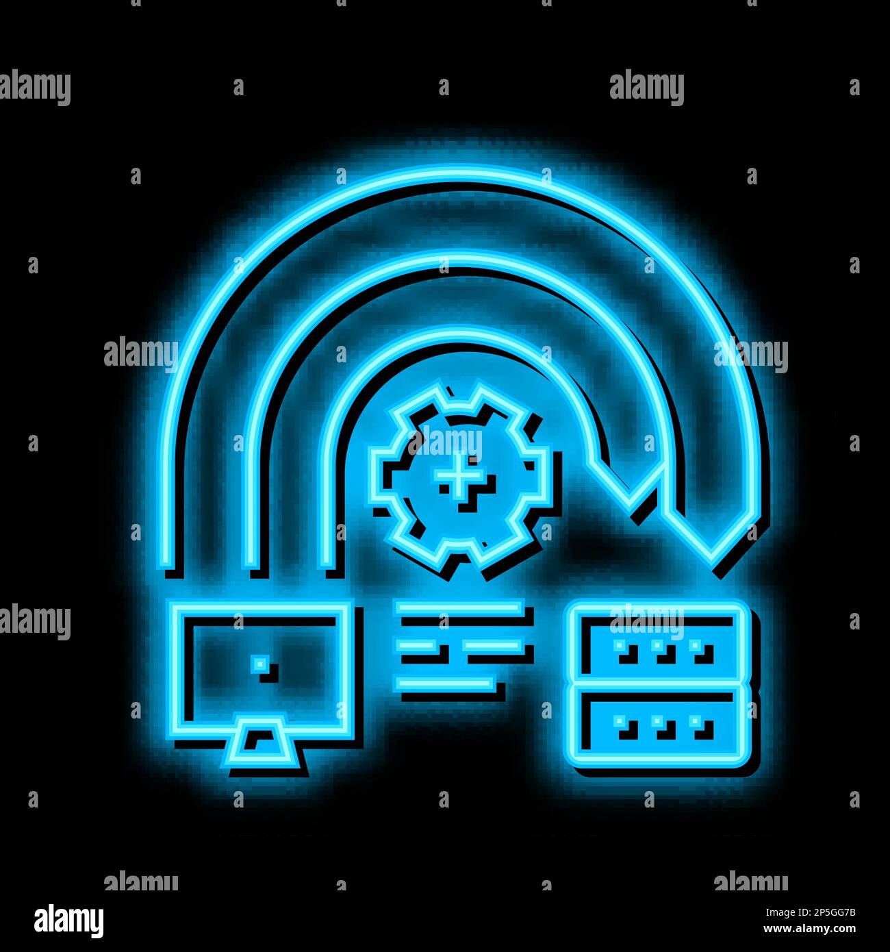 ping of death attack neon glow icon illustration Stock Vector Image ...
