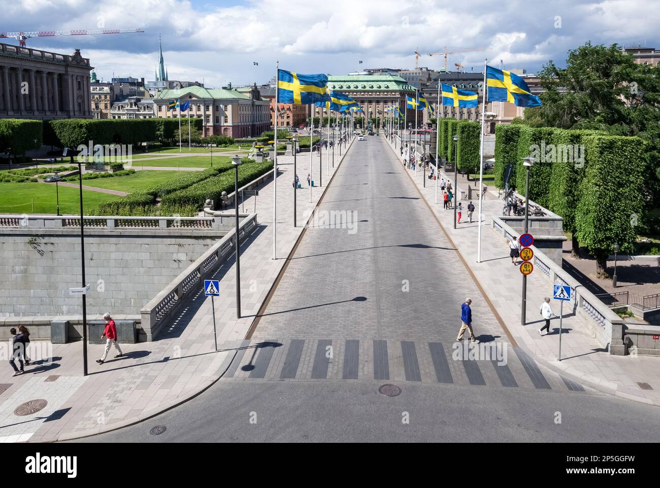 View of the Parliament House (Riksdagshuset), seat of the parliament ...