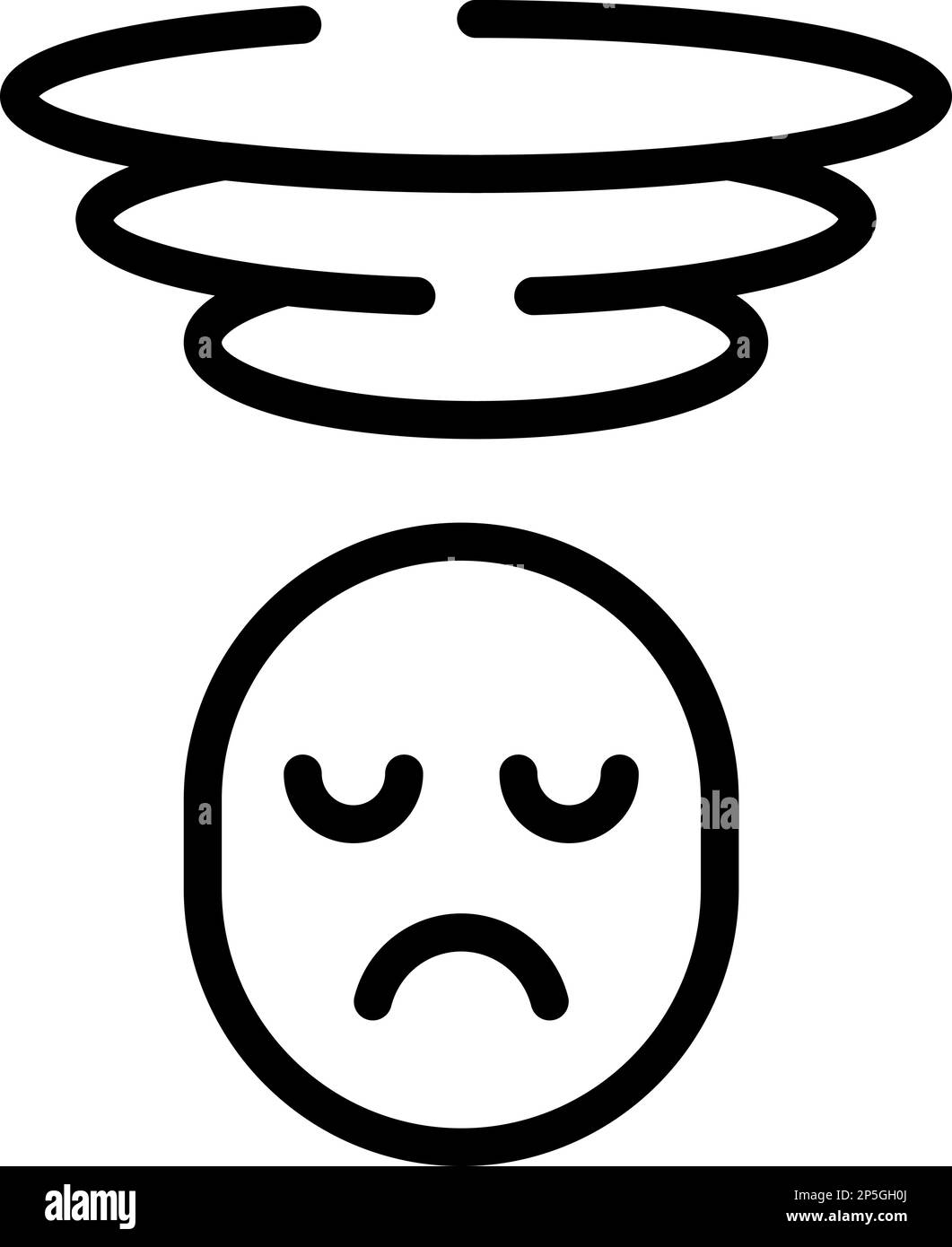 Overload sad icon outline vector. Burnout stress. Tired person Stock ...