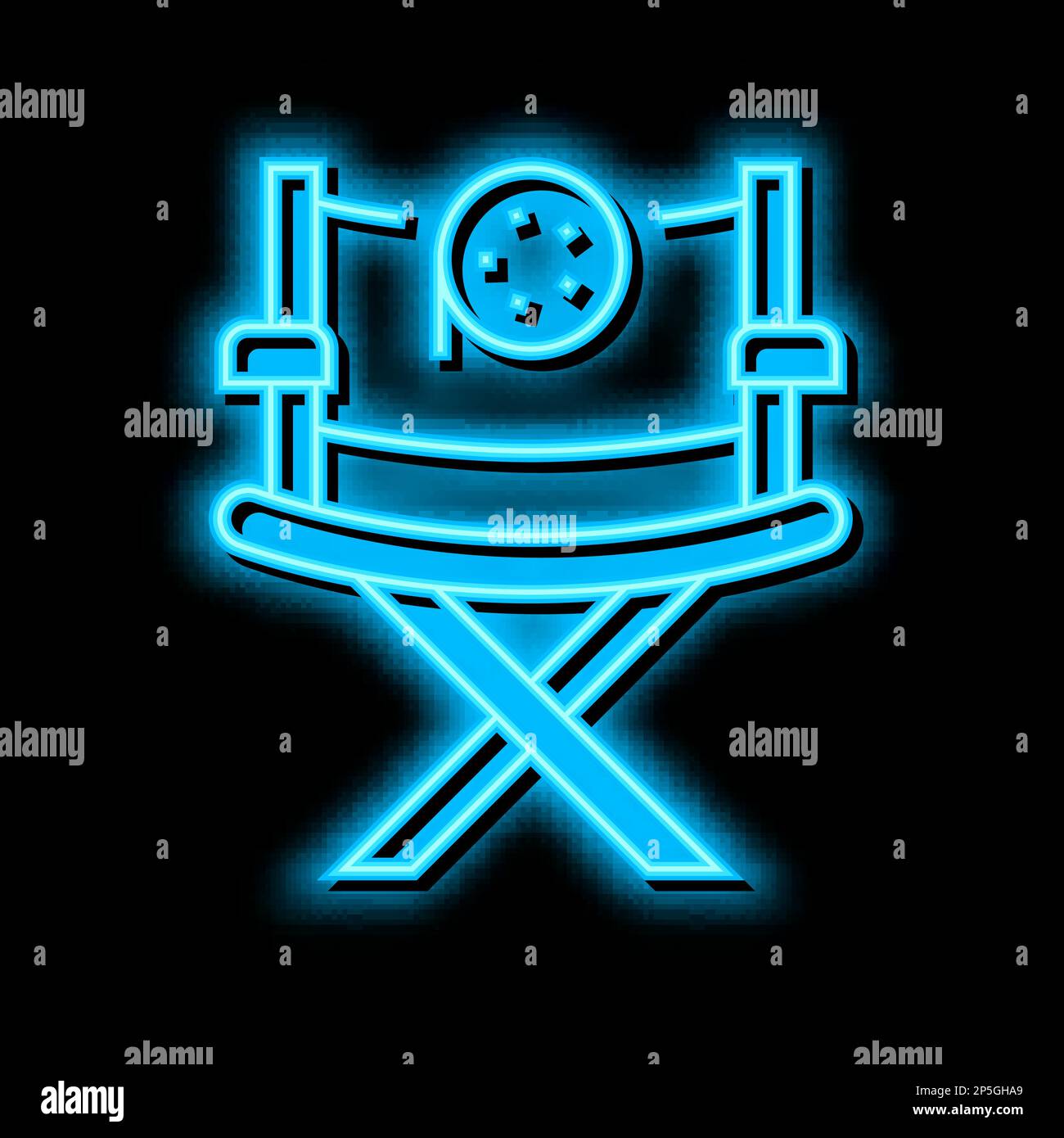 director seat chair neon glow icon illustration Stock Vector Image ...