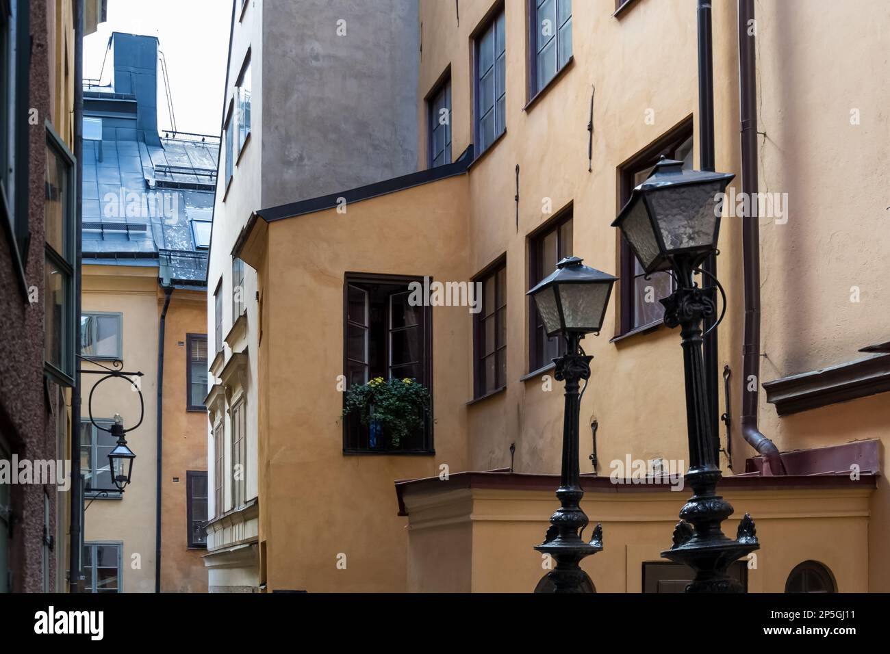 Architectural detail of Gamla stan, old town of Stockholm, capital of ...