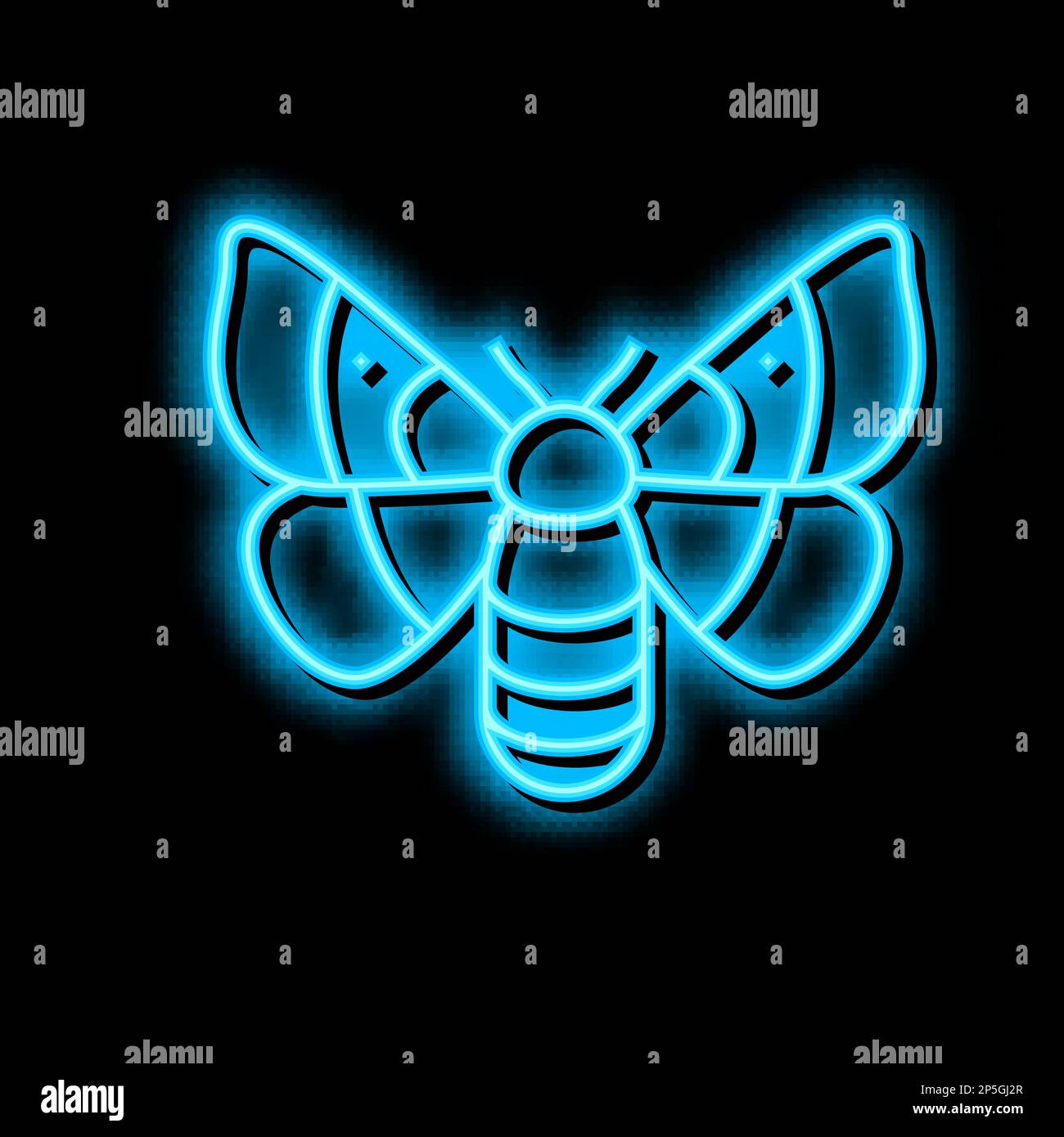 adult silkworm moths neon glow icon illustration Stock Vector Image ...