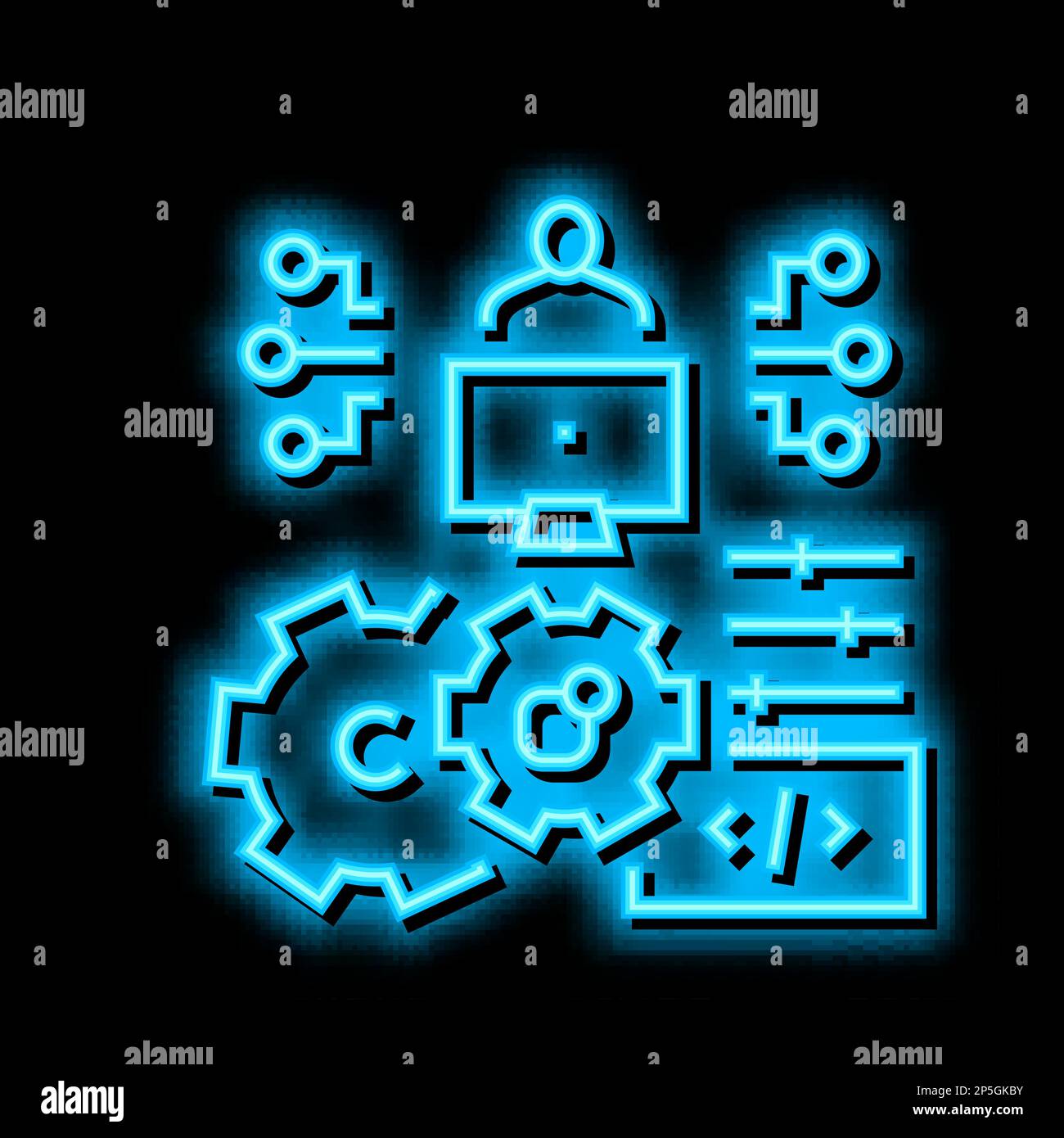 development erp software neon glow icon illustration Stock Vector Image ...
