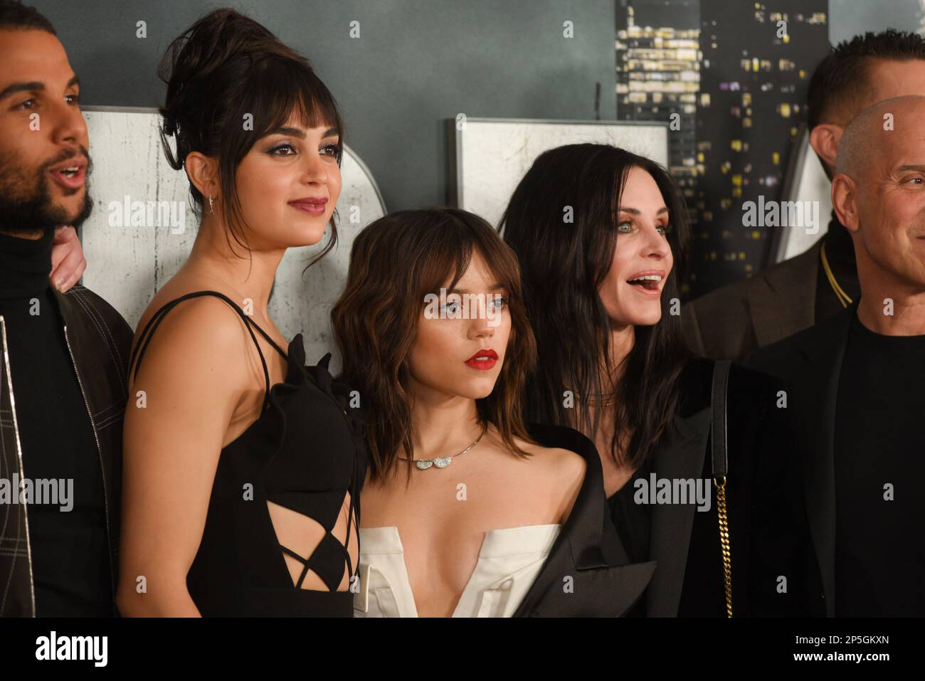 New York, USA. 06th Mar, 2023. Melissa Barrera, Jenna Ortega and Courtney Cox attend the Scream ...