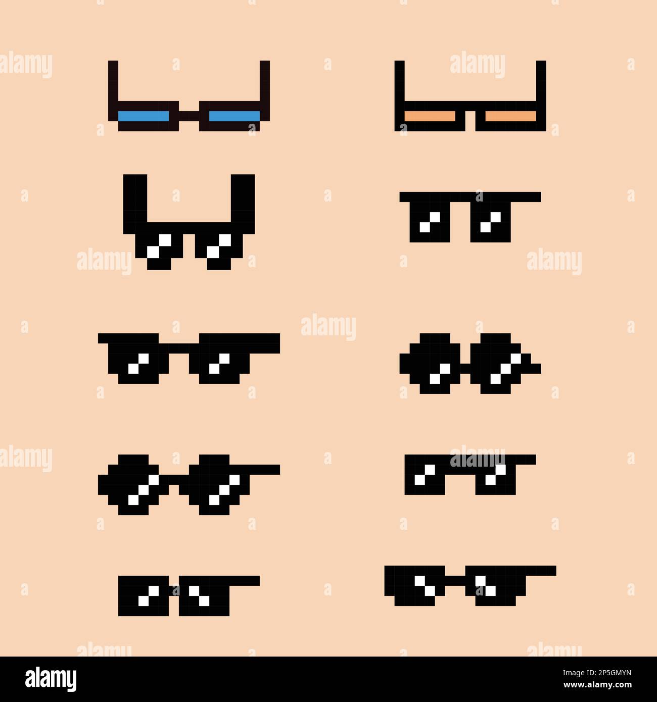 Pixelart eyeglasses Stock Vector Images - Alamy