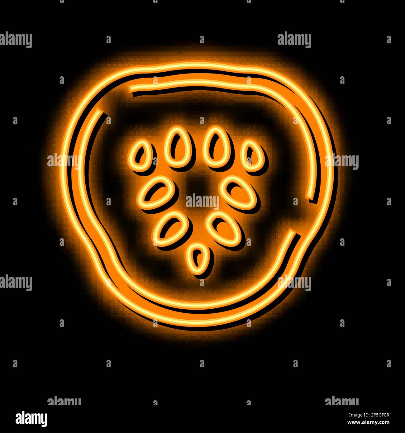 slice cucumber neon glow icon illustration Stock Vector Image & Art - Alamy