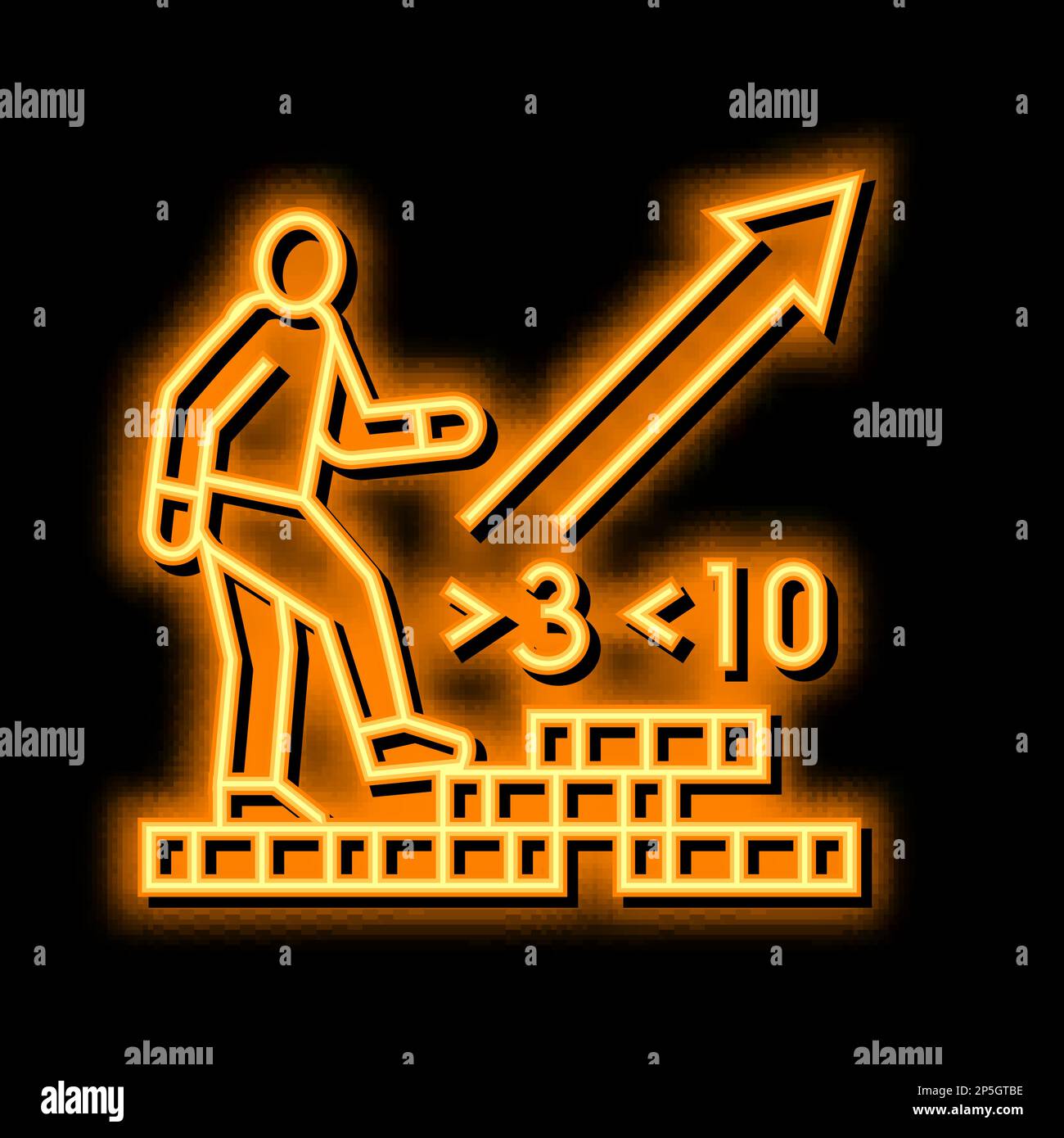 Walking Inflation Neon Glow Icon Illustration Stock Vector Image And Art