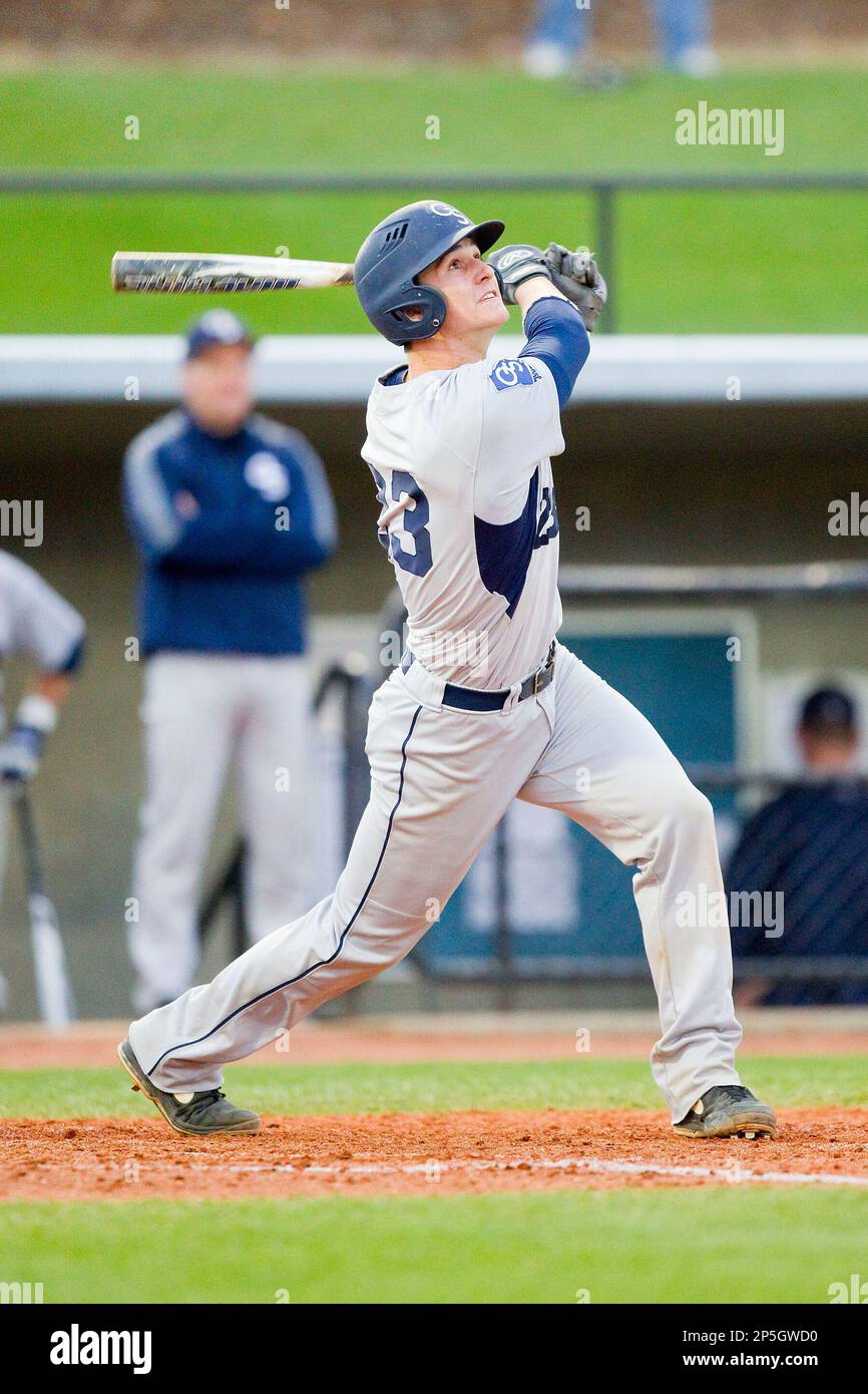 Chase Griffin (23) of the Georgia Southern Eagles follows through on ...