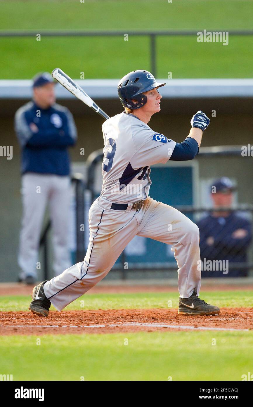 Ben Morgan (18) of the Georgia Southern Eagles follows through on his ...