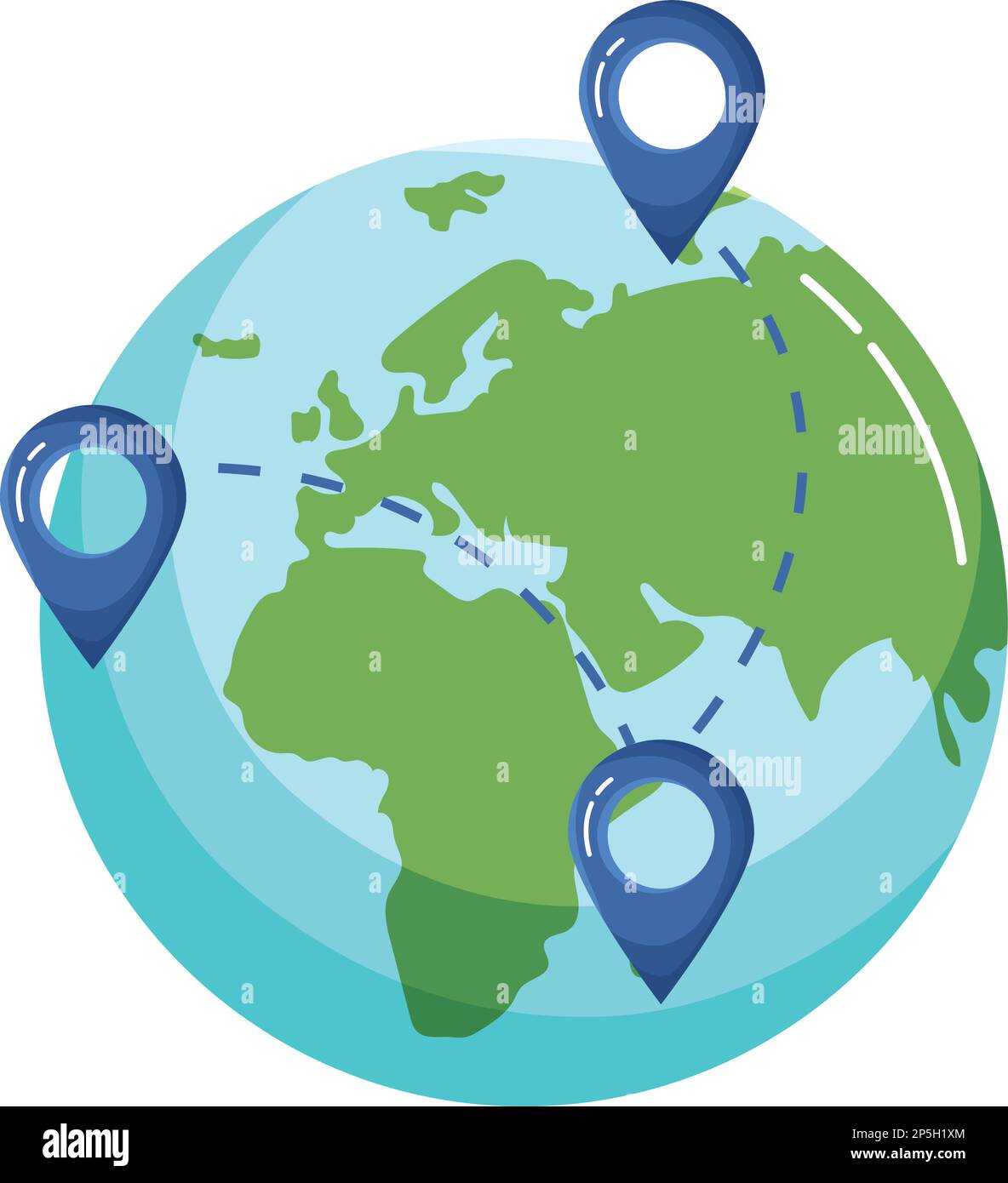 planet earth with pins locations Stock Vector Image & Art - Alamy