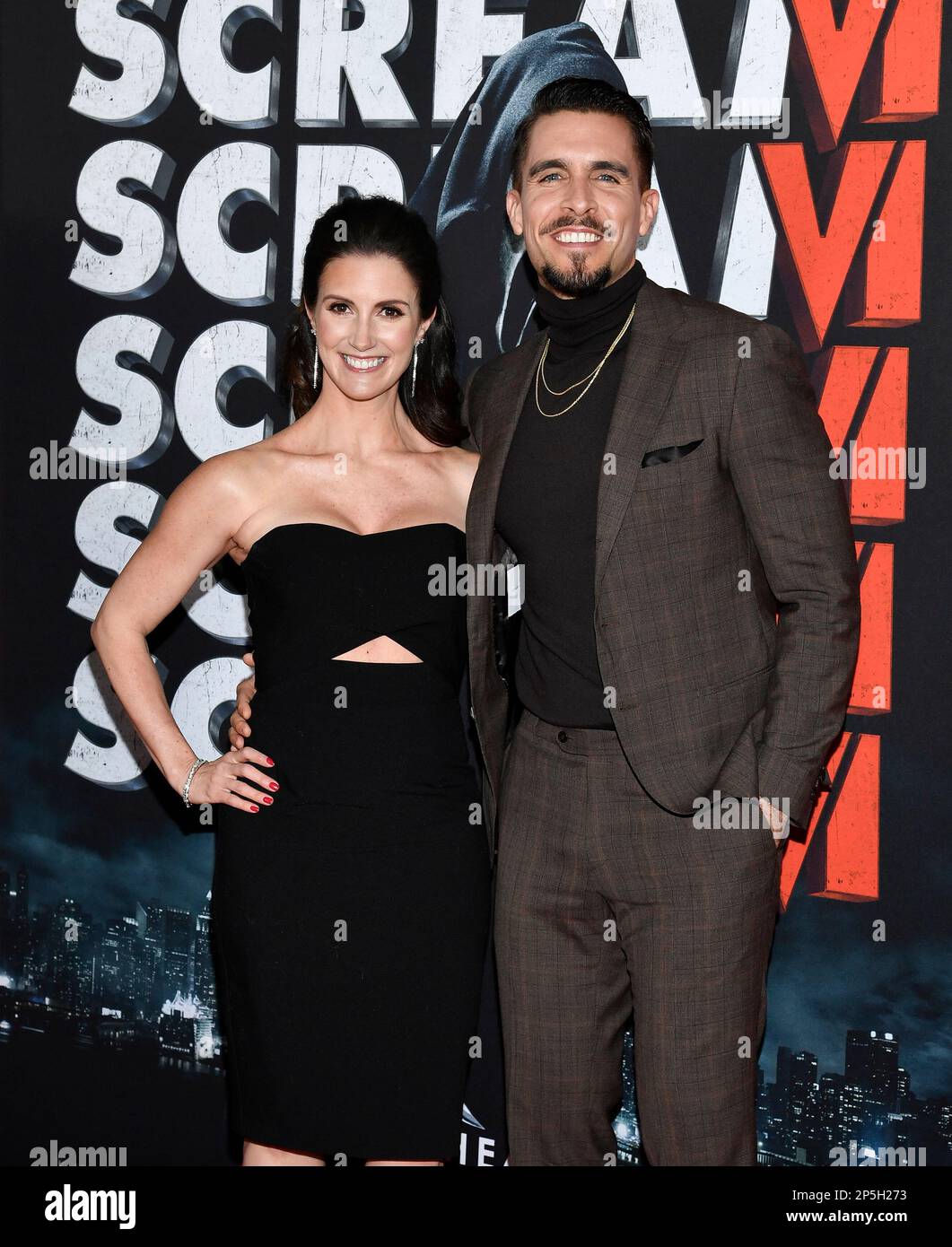 Josh Segarra, right, and wife Brace Rice attend the world premiere of ...