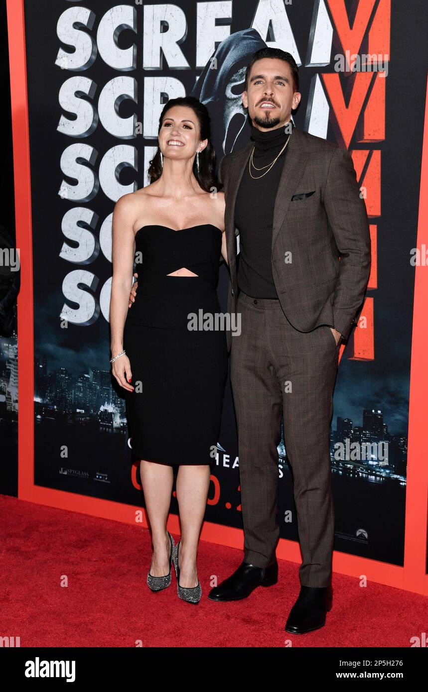 Josh Segarra, right, and wife Brace Rice attend the world premiere of ...