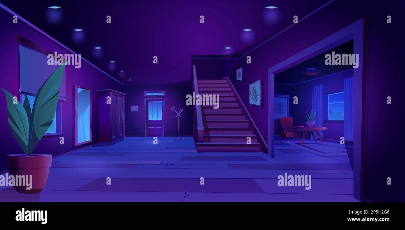 Entrance foyer with staircase Stock Vector Images - Alamy