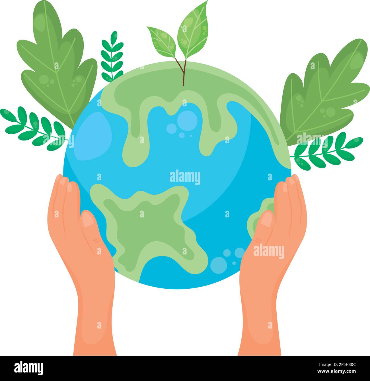 hands lifting earth with leafs Stock Vector Image & Art - Alamy