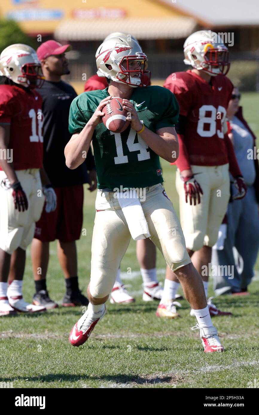 Florida State Quarterback (14) Jacob Coker during spring practice on ...