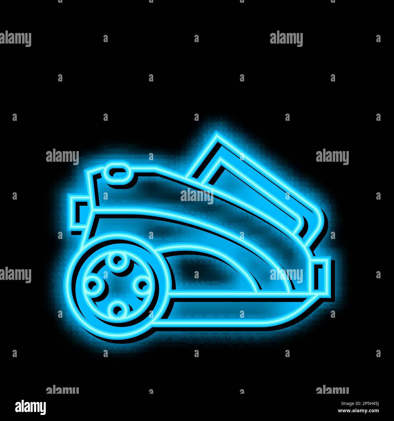 vacuum cleaner domestic clean equipment neon glow icon illustration ...