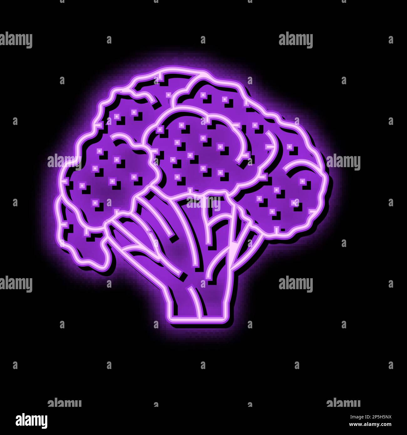 broccoli food neon glow icon illustration Stock Vector Image & Art - Alamy