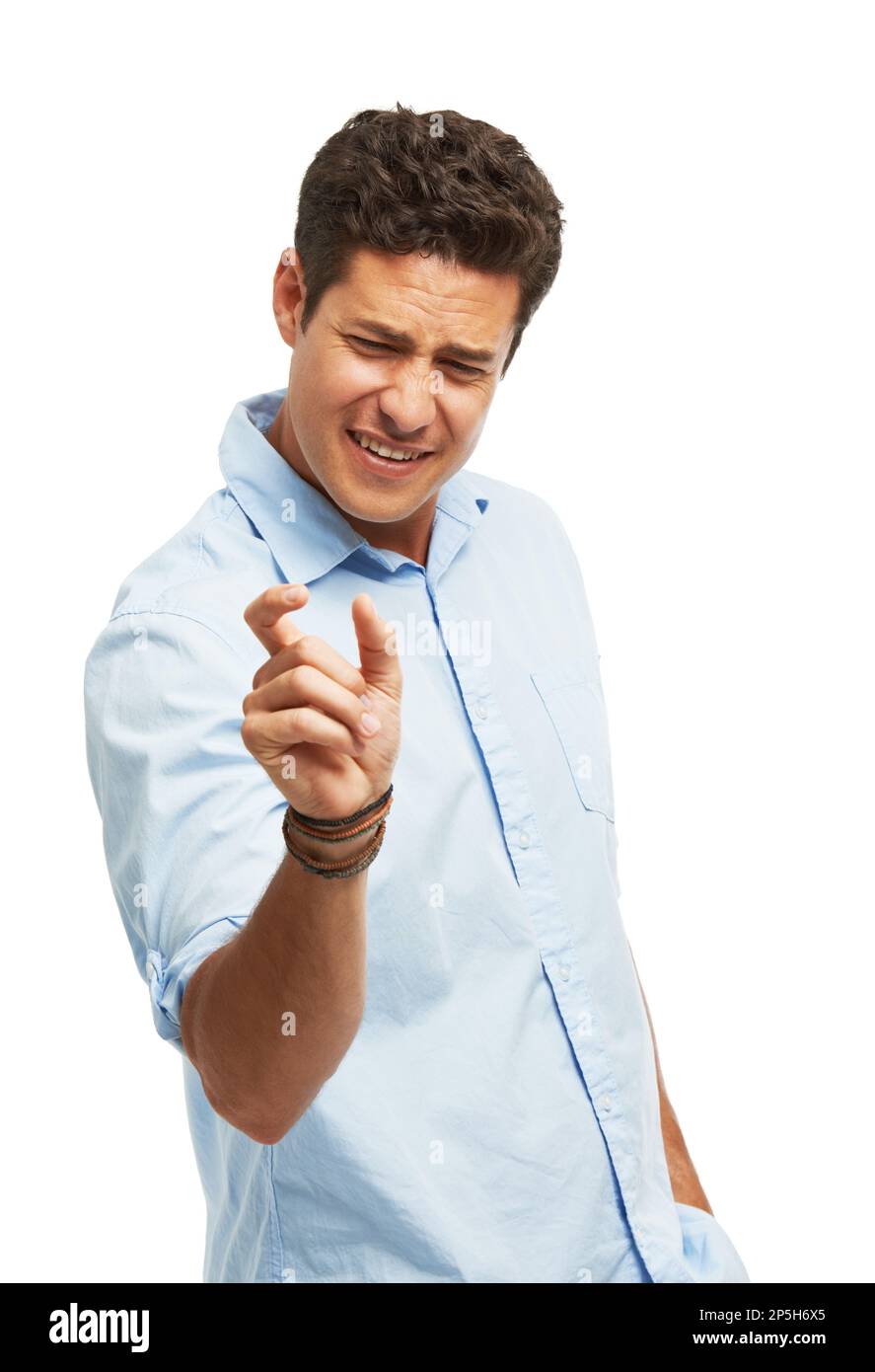 It was this small...A handsome young man measuring with his thumb and ...