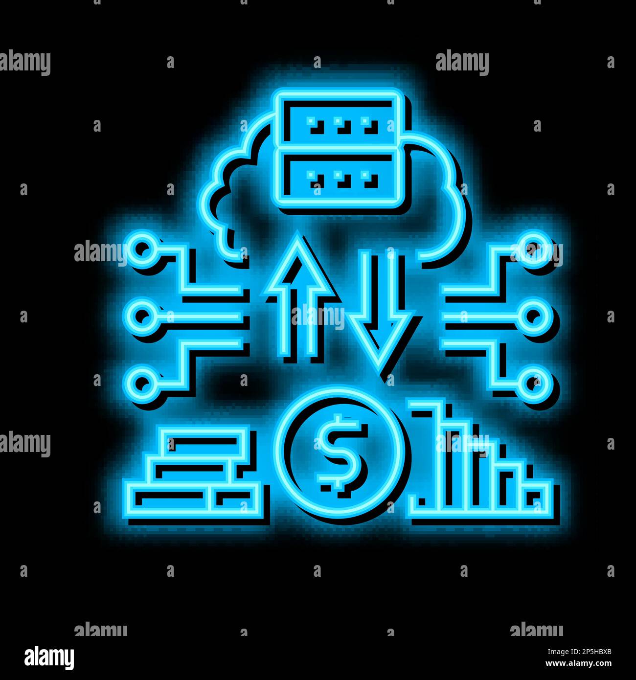 regtech electronic equipment neon glow icon illustration Stock Vector ...