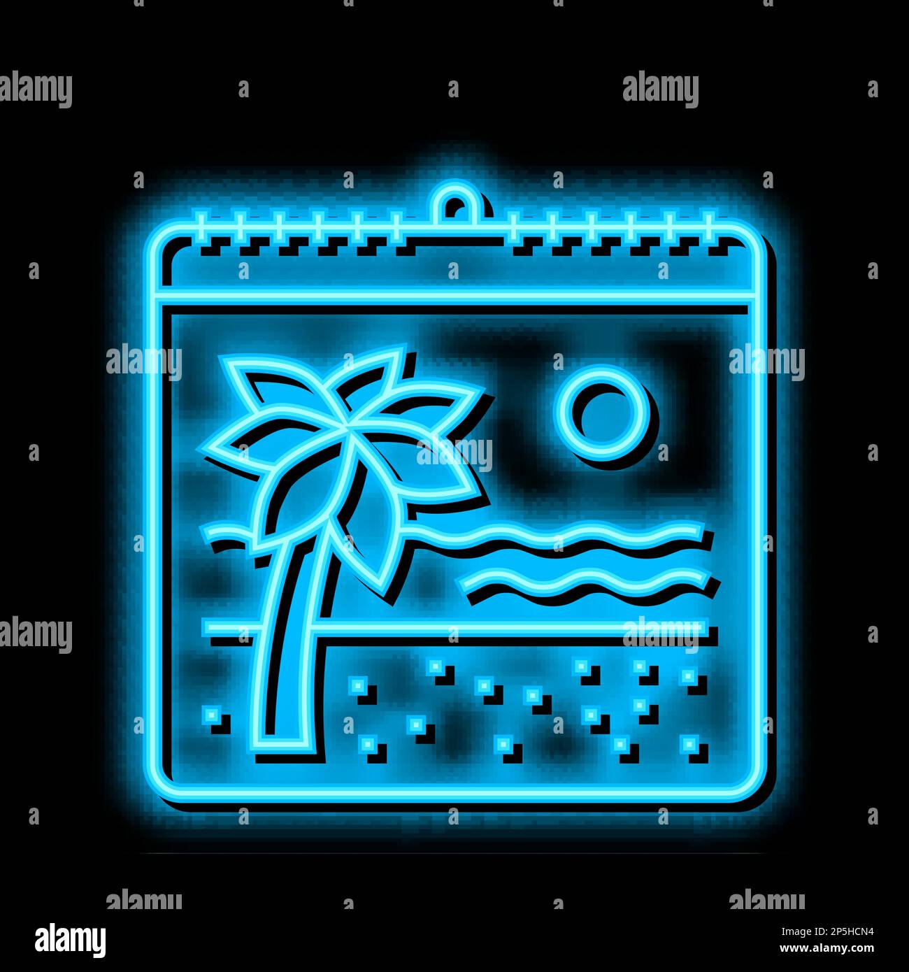 vacation calendar neon glow icon illustration Stock Vector Image & Art ...