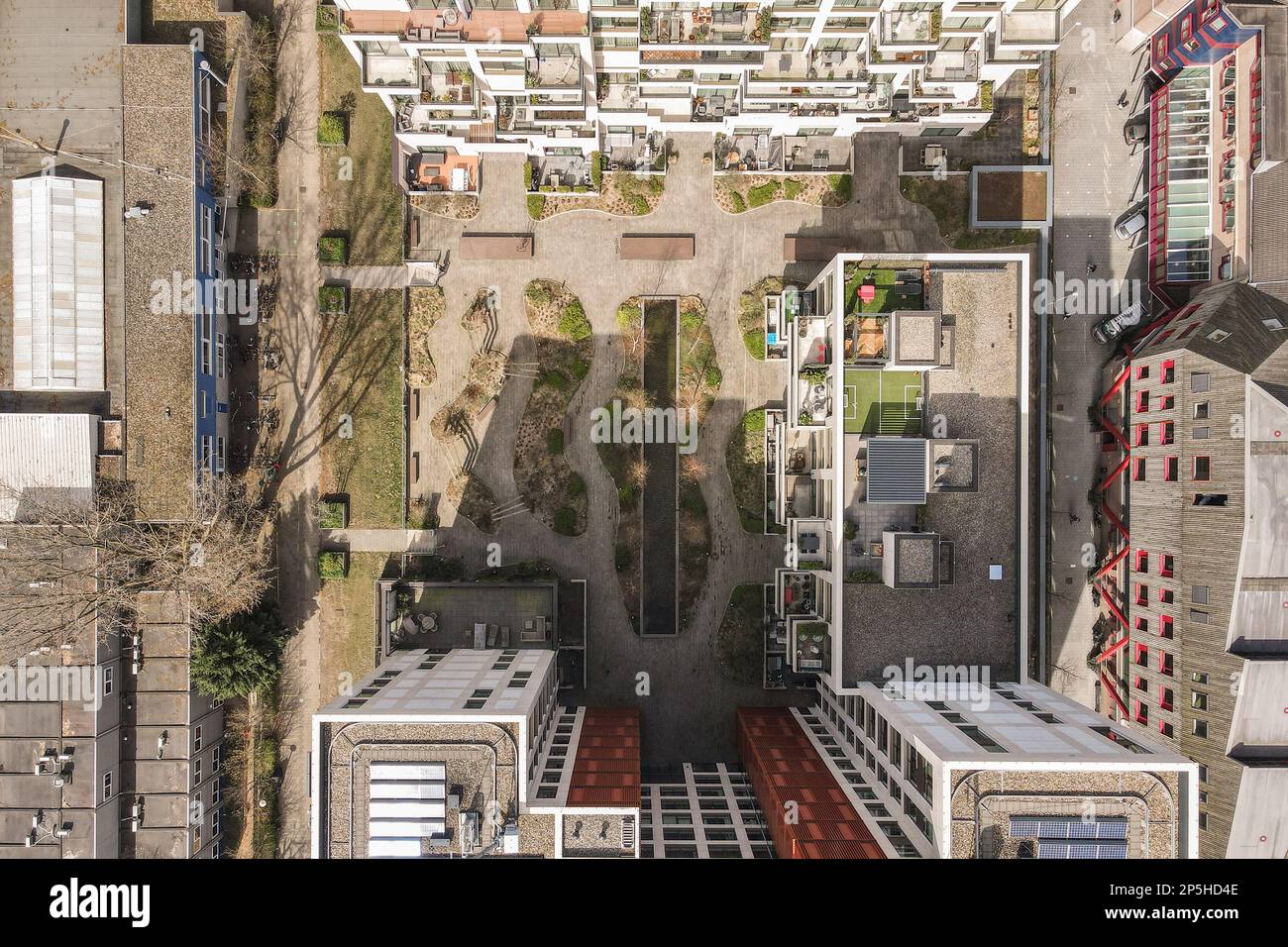 Amsterdam, Netherlands - 10 April, 2021: an aerial view of a city from ...