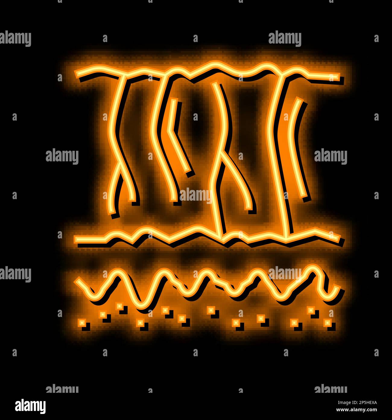 signs of ageing skin neon glow icon illustration Stock Vector Image ...