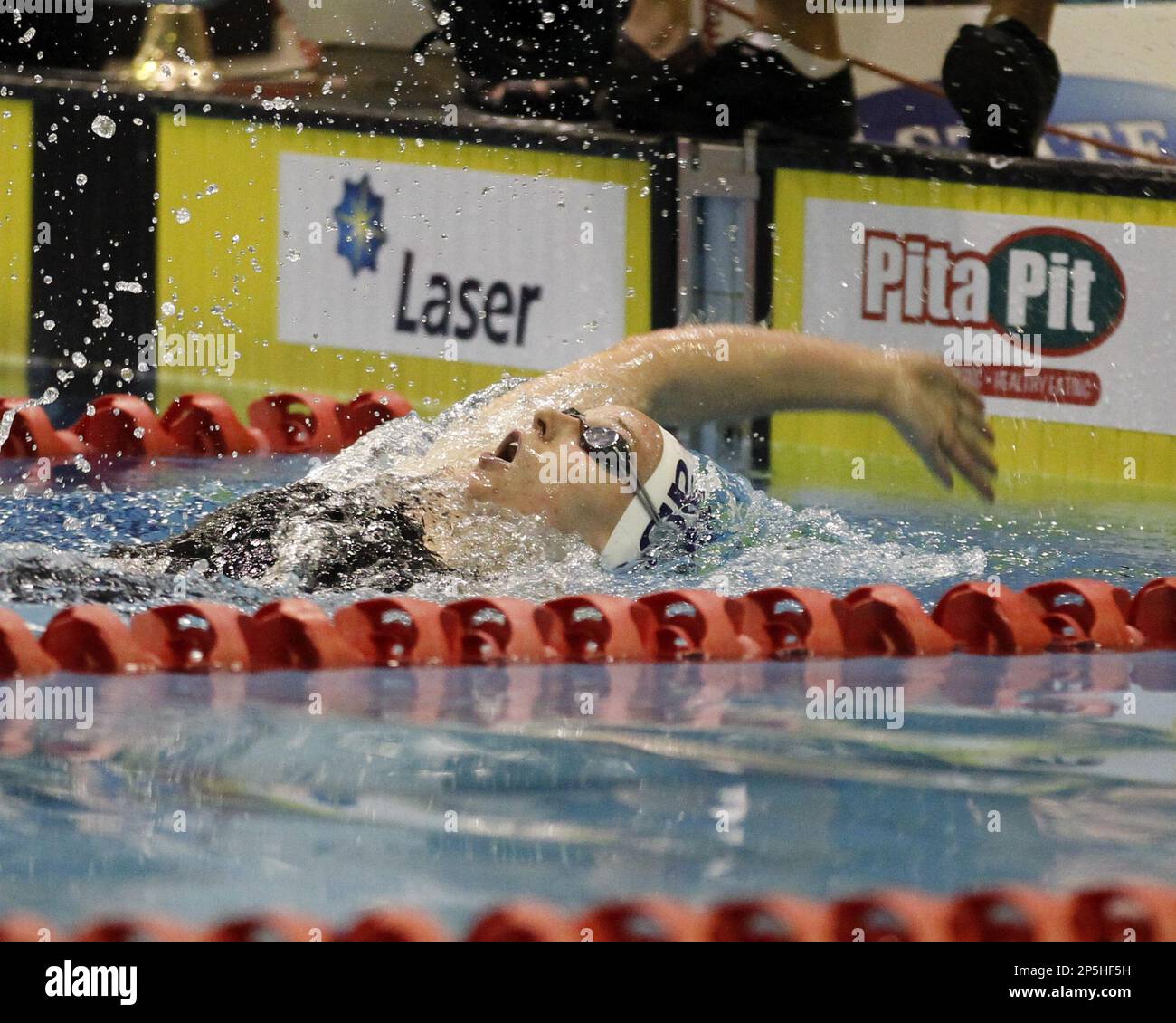 Sophia Batchelor, of Christchurch, New Zealand, wins the women's 200m LC backstroke final, at ...