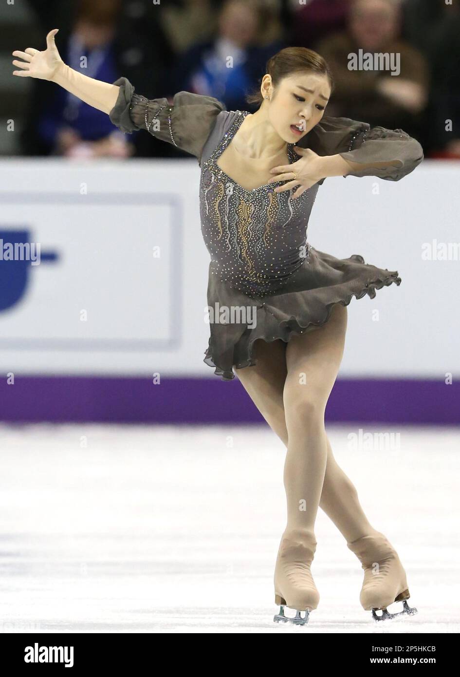 Yuna Kim of South Korea performs during the women's free skate program ...
