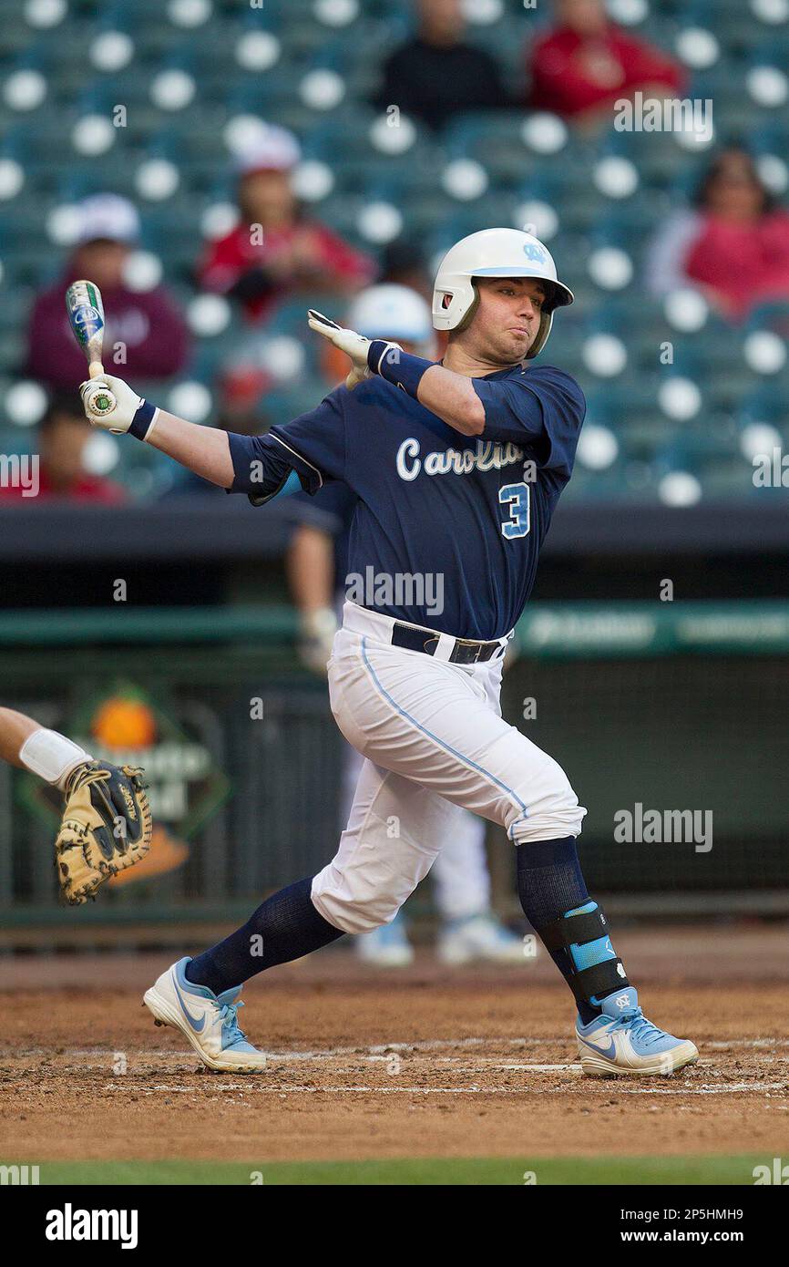 North Carolina Tar Heels second baseman Mike Zolt #3 swings during the ...