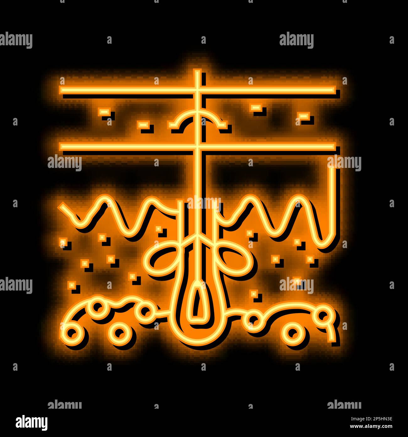 sebum skin production neon glow icon illustration Stock Vector Image ...