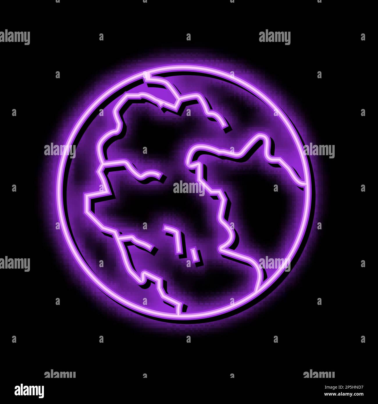 pangaea earth continent map neon glow icon illustration Stock Vector ...