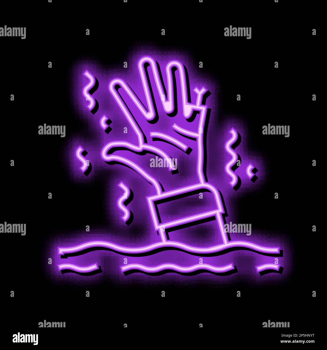hand monster zombie neon glow icon illustration Stock Vector Image ...