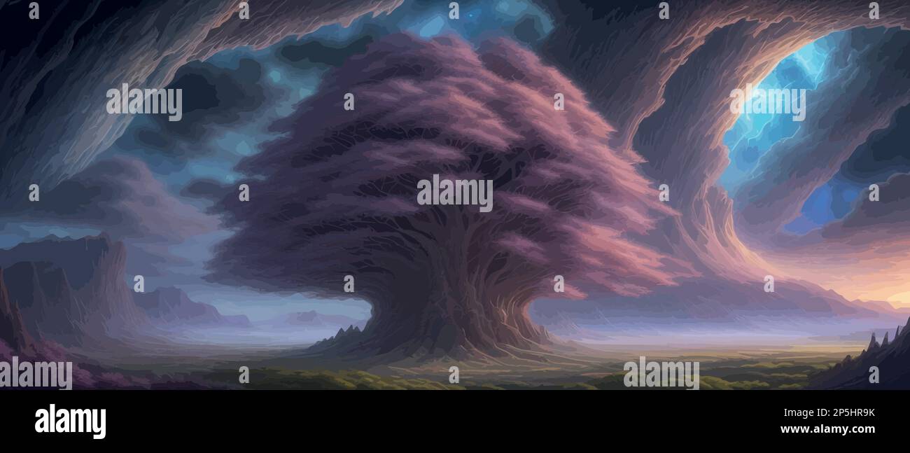 City floating in sky illustration Stock Vector Images - Alamy