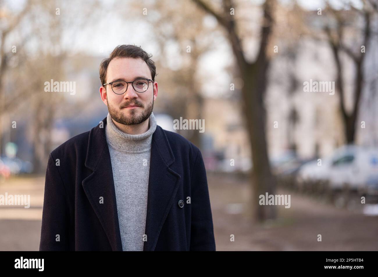 PRODUCTION - 01 March 2023, Saxony, Görlitz: Author Lukas Rietzschel ...