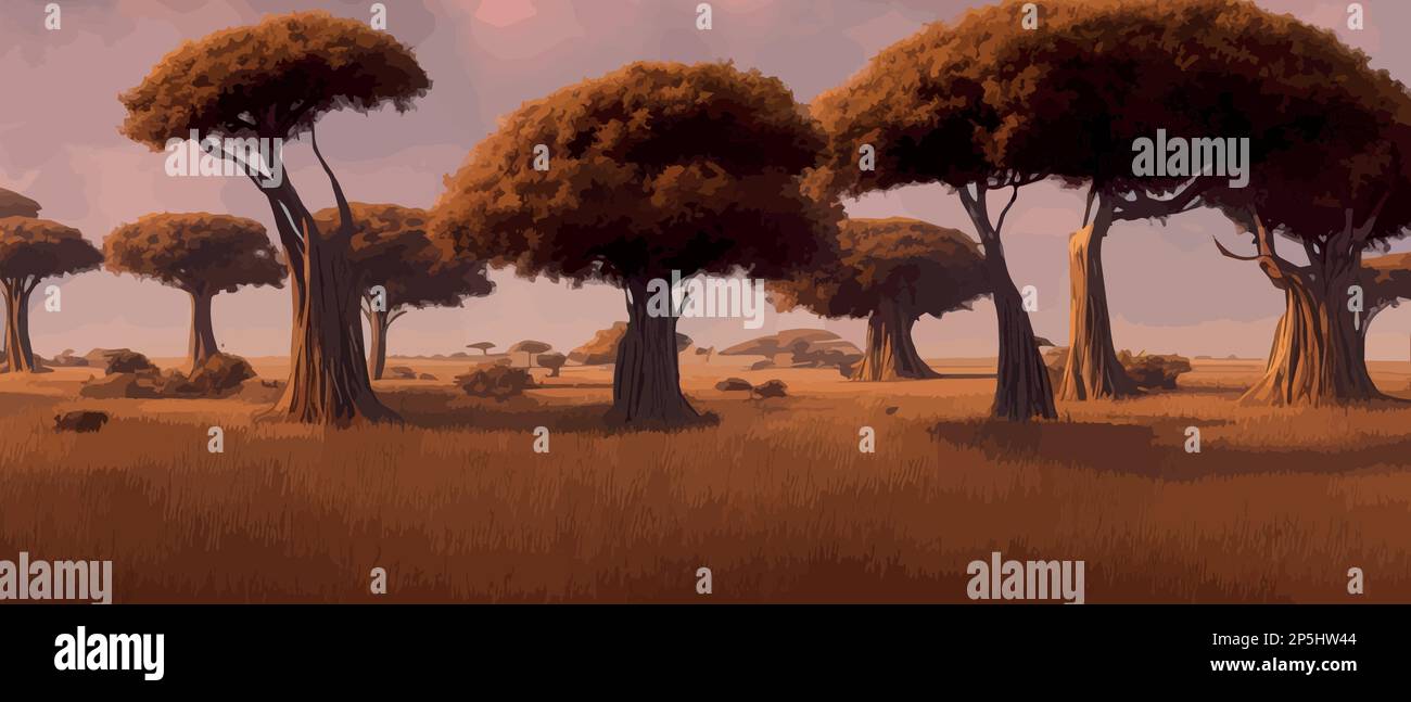 Safari tree sketch Stock Vector Images - Alamy